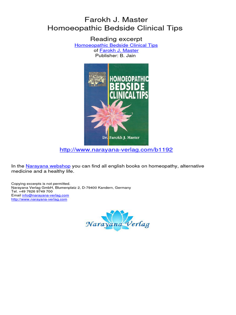 Homoeopathic Bedside Clinical Tips Farokh J Master.01192 - 2 | PDF ...