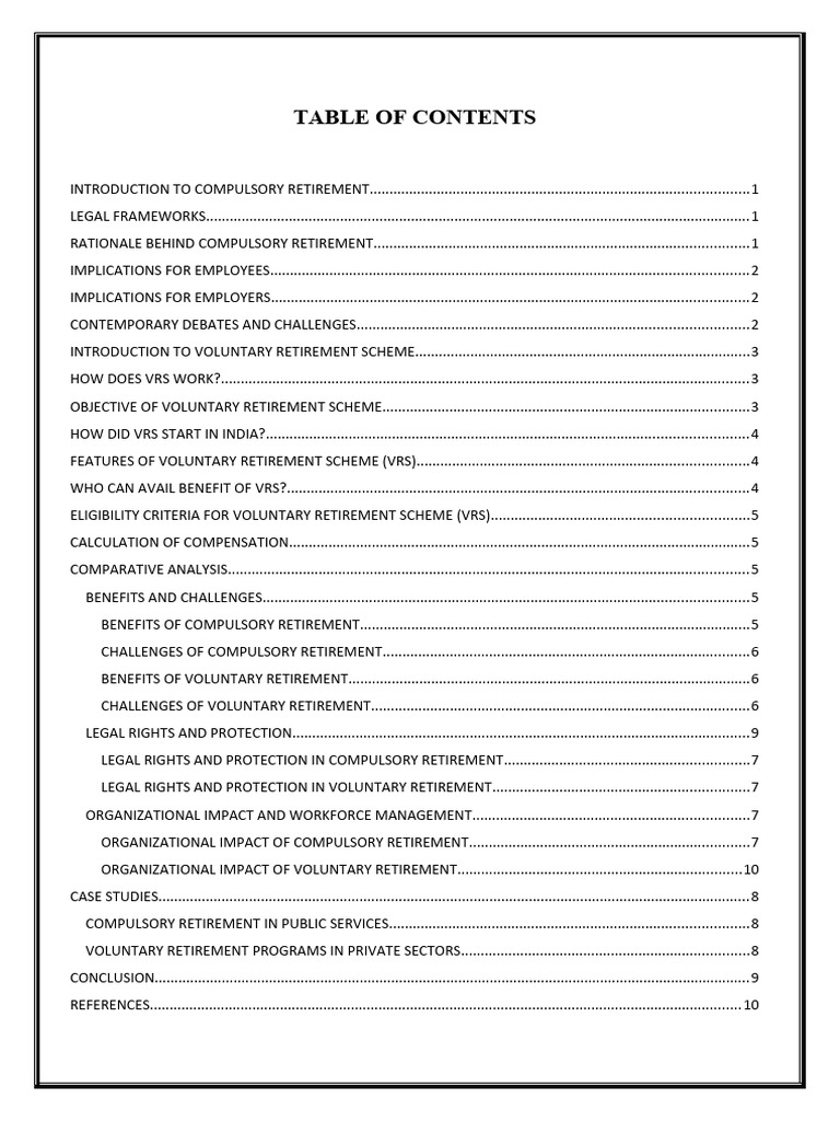Compulsory and Voluntary Retirement | PDF | Employment | Retirement