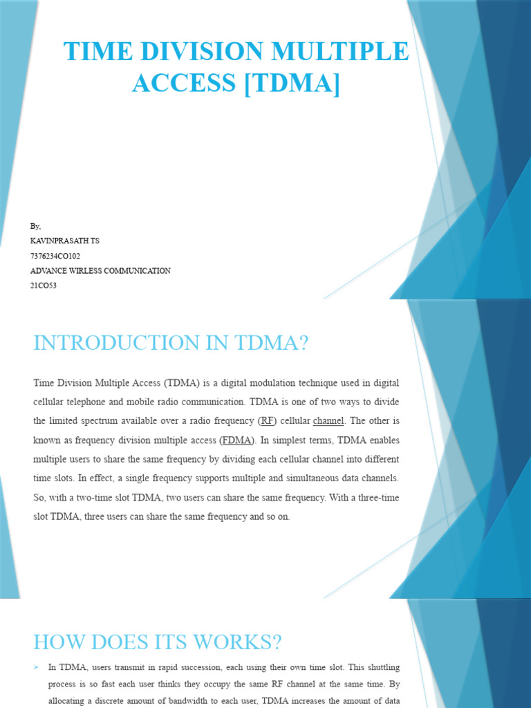 Time Division Multiple Access [Tdma] | Download Free PDF | Cellular Network | Channel Access Method