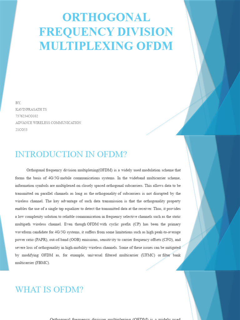 Orthogonal Frequency Division Multiplexing Ofdm | PDF | Orthogonal ...