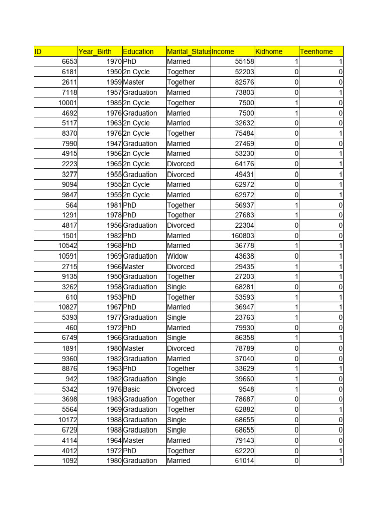 Marketing Dataset | PDF