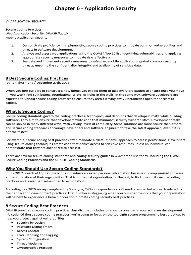 Chapter 6 - Application Security | PDF | Http Cookie | Security