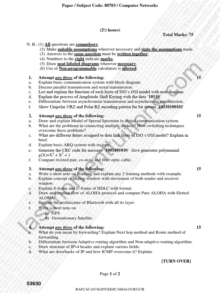 SYBSC-IT_SEM3_CN_APR19 | PDF | Osi Model | Computer Standards