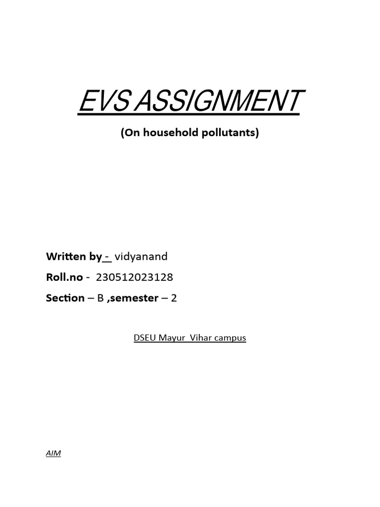 Evs Assignment 100 Rupee | Download Free PDF | Air Pollution ...