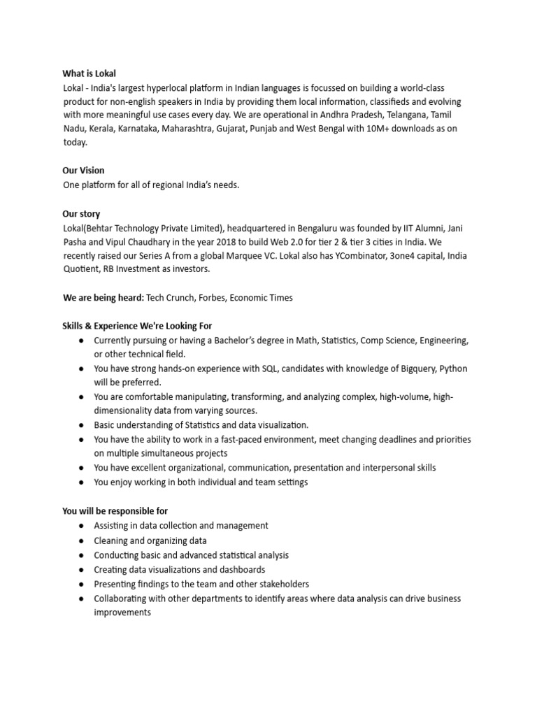 Data Analyst Intern Pdf Human Communication