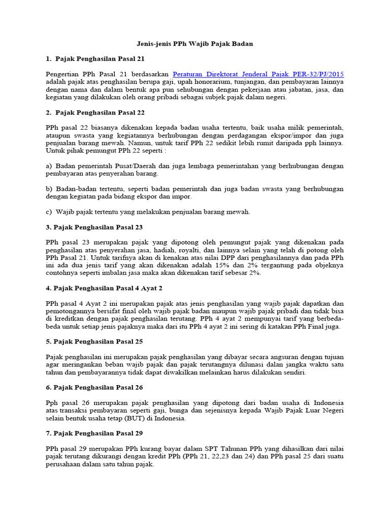 Jenis - jenis PPh | PDF