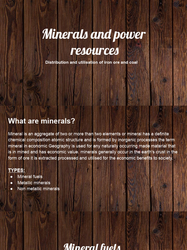 minerals ppt final | PDF | Iron Ore | Fuels