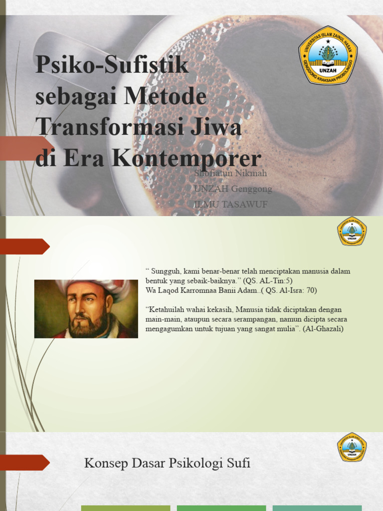 Psiko-Sufistik Sebagai Metode Transformasi Jiwa Di Era Kontemporer | PDF