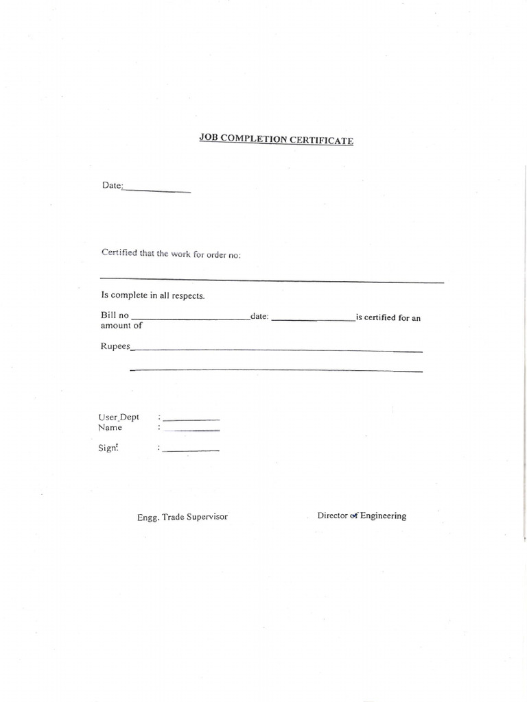Work Completion Cert | PDF