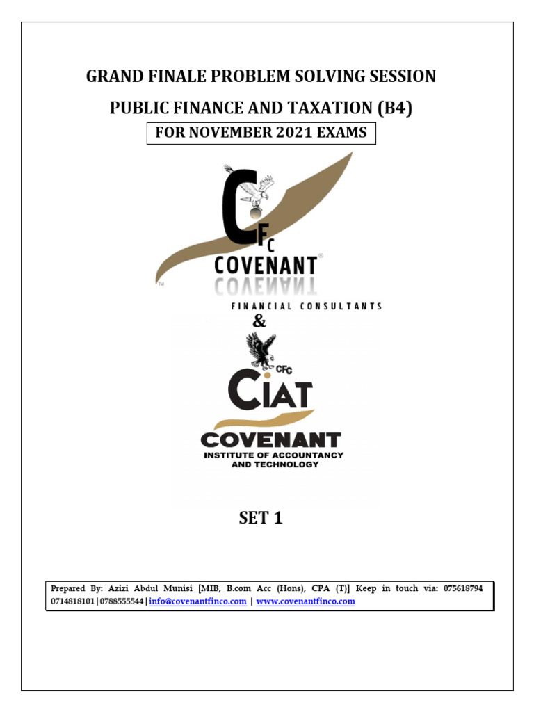 B4 Grande Finale Solving (Nov 2021) - Set 1 | PDF | Value Added Tax | Taxes