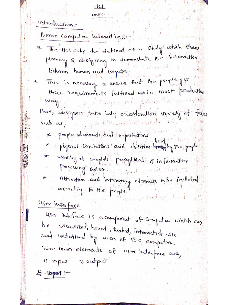 HCI Unit 1 | PDF