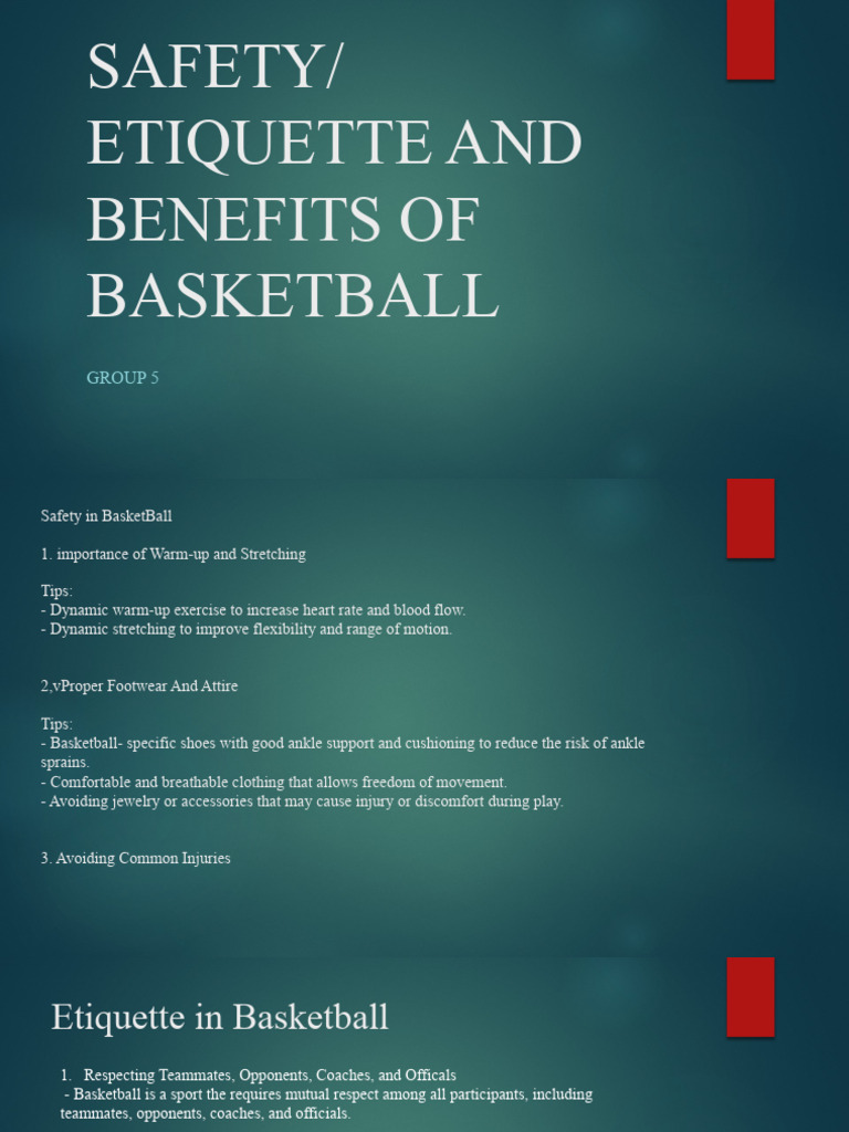 Safety/etiquette and Benefits of Basketball | PDF | Psychological ...
