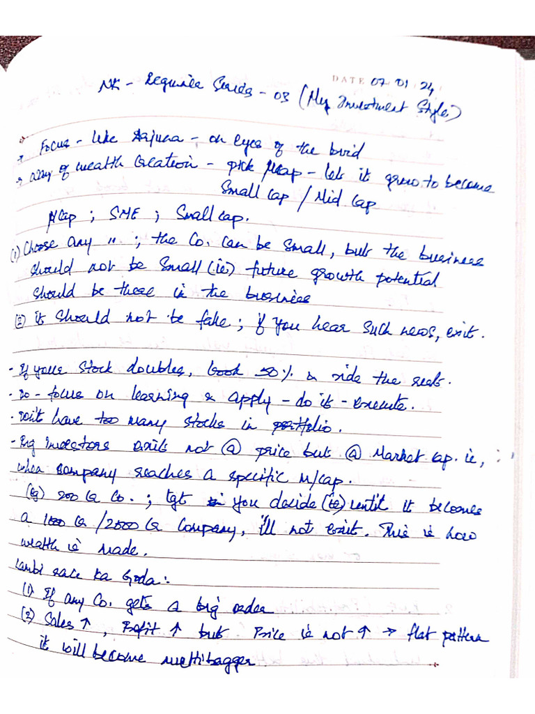 NK beginner series 03-My investment style notes | PDF