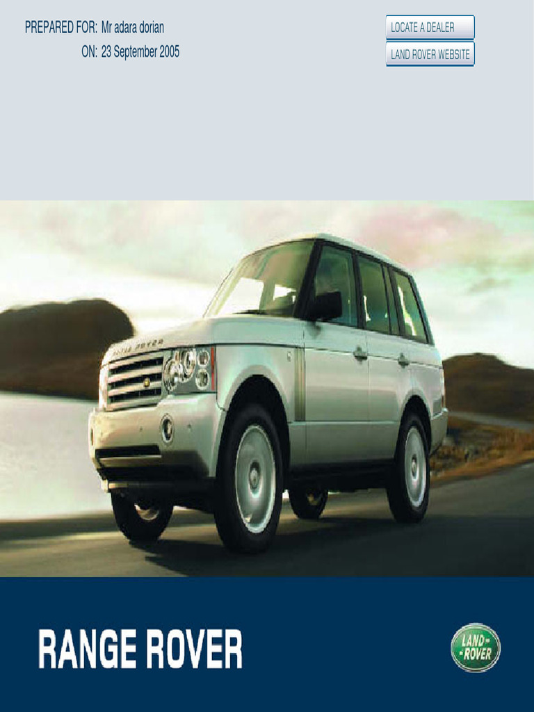 Range Rover 23Sep2005 | PDF | Fuel Economy In Automobiles | Car