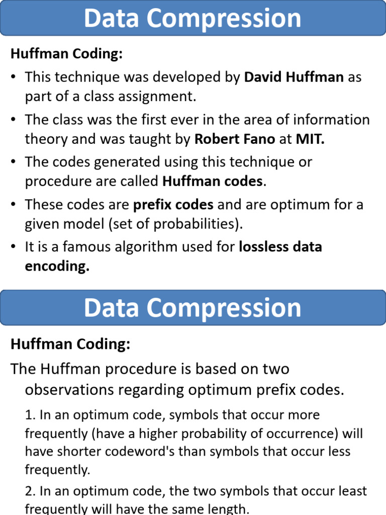 Data Compression Unit-2 | PDF | Code | Videotelephony