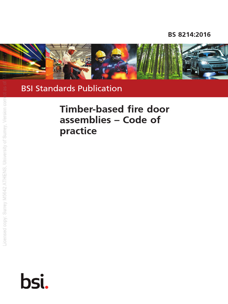 BS 8214 - Fire Door Assemblies | PDF | Door | Building Engineering