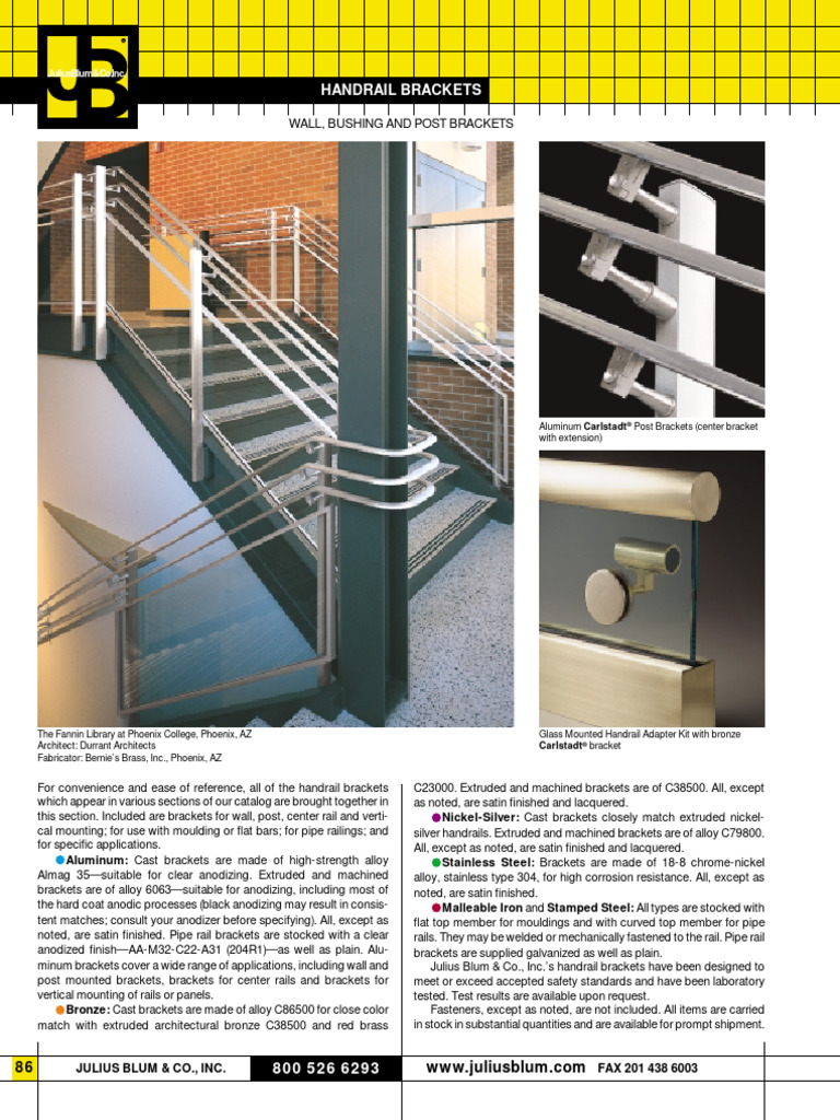 Handrail Brackets | PDF | Screw | Pipe (Fluid Conveyance)