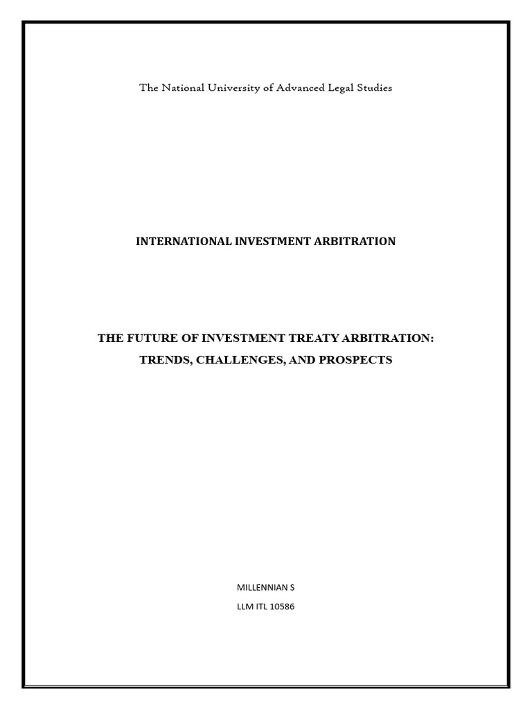 International Investment Arbitration: The National University of ...