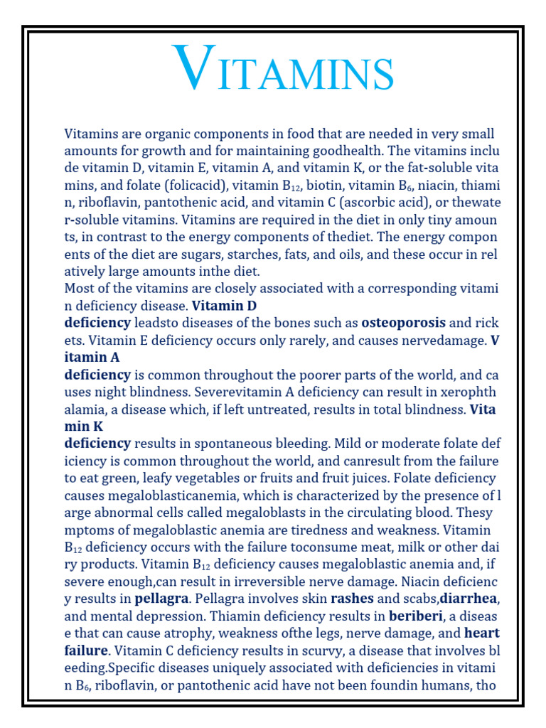Vitamins | PDF | Vitamin A | Vitamin