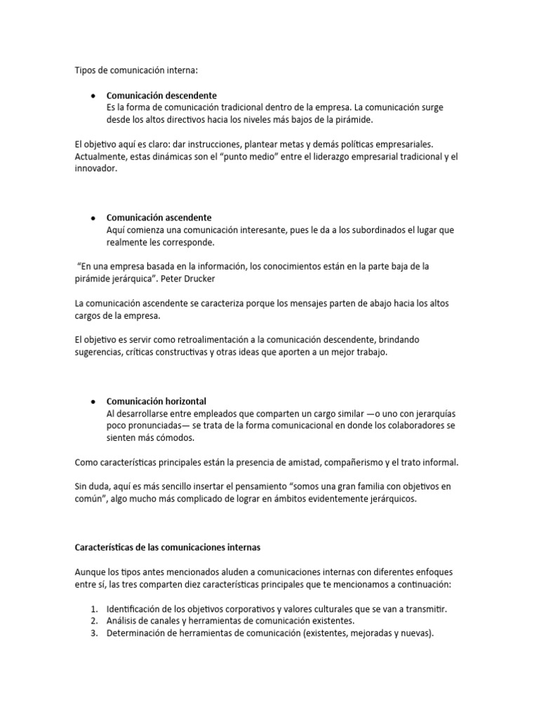 Tipos de Comunicación Interna | PDF | Comunicación
