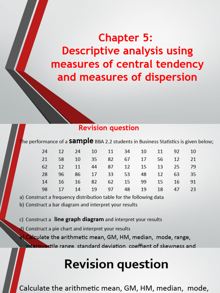 Charpter 5 - Descriptive Analysis | PDF | Mean | Mode (Statistics)