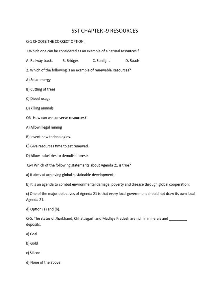 MCQ Chapter-1 SST | PDF