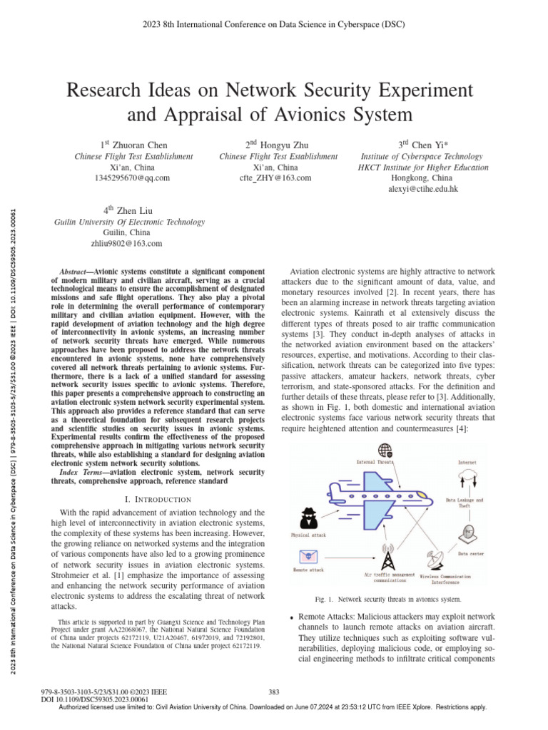 Research_Ideas_on_Network_Security_Experiment_and_Appraisal_of_Avionics_System | Download Free ...