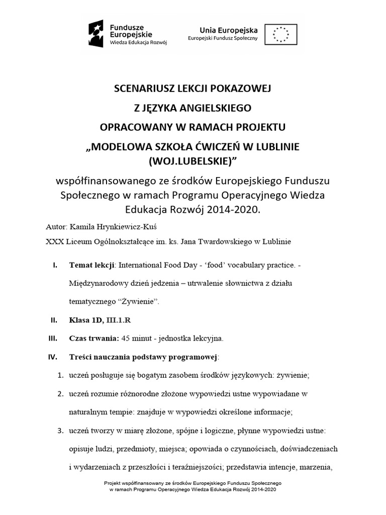 scenariusz_lekcji_3_-_j.angielski | PDF