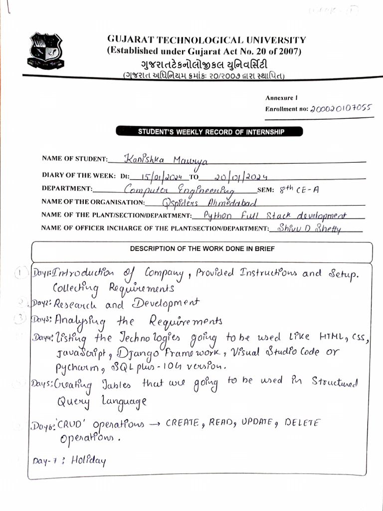 Kanishka Maurya Weekly Report | PDF | Sql | Computer Programming Kanishka Maurya Weekly Report | PDF | Sql | Computer Programming