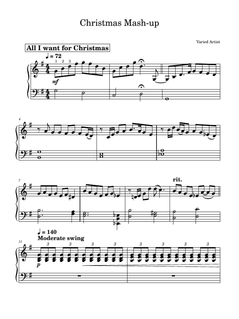 Christmas Mash-Up | PDF | Songs