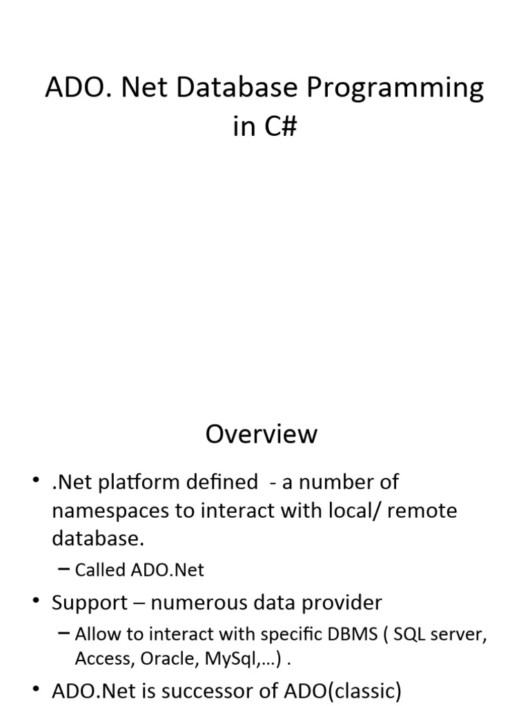 Lec Note On Chapter 5 - Database Programming | PDF | Databases | Information Retrieval
