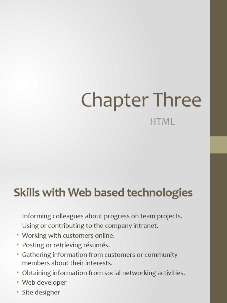 Chapter Three Part I | PDF | Html Element | Html