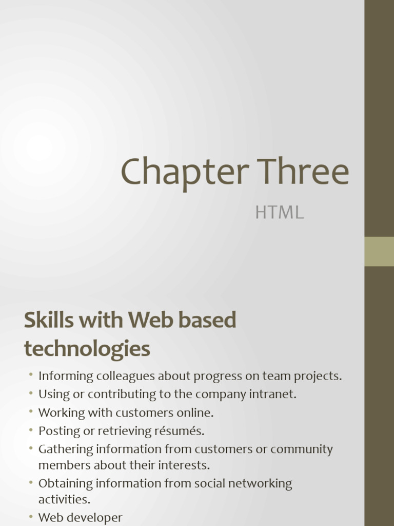 Chapter Three Part I and Part II | PDF | Html Element | Html