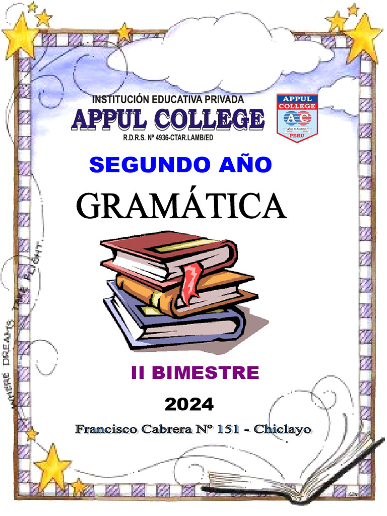 Gramática 2° año - II BIM - 2024 | PDF | Sustantivo | Adjetivo