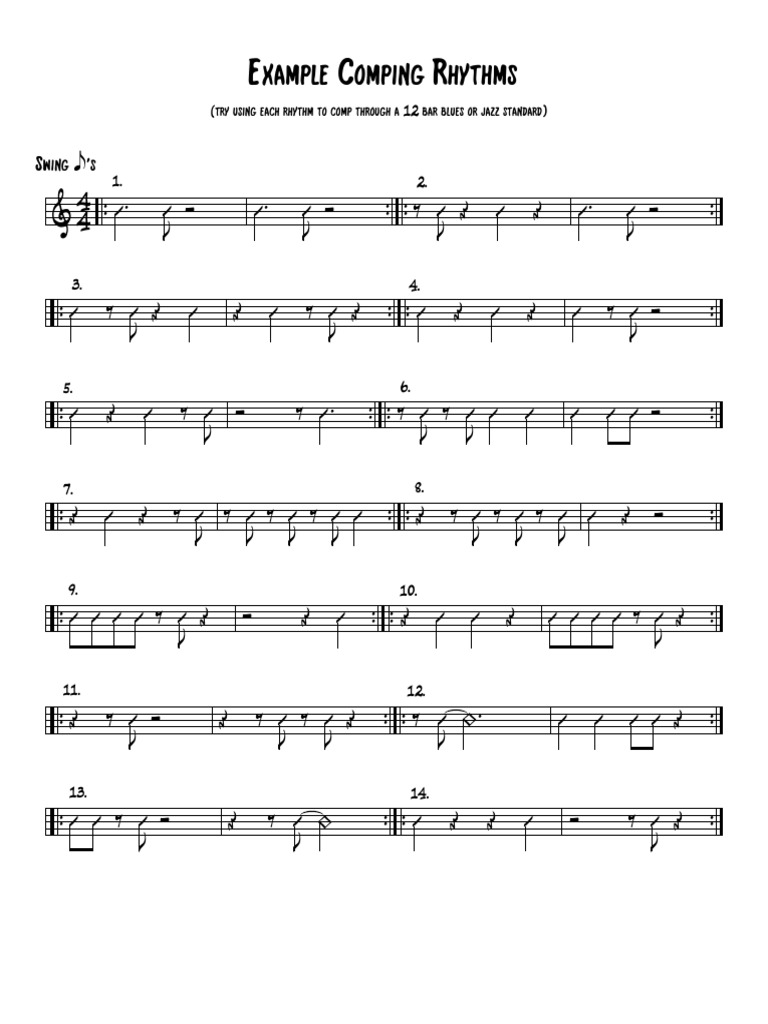 Swing Comping Rhythms 1 | PDF