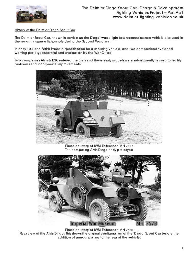 Daimler Dingo Scout Car Overview | PDF | Vehicles | Transport