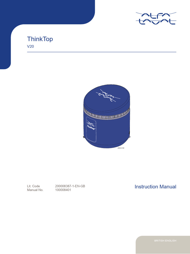 Alfa Laval Thinktop v20 Instrution Manual 1 | PDF | Valve | Actuator