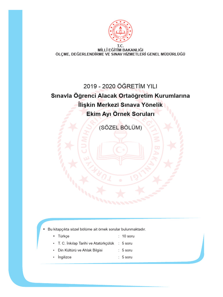 2019 10 Ekim Orneksorular Soz | PDF