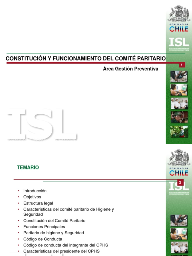 Constitución y Funcionamiento del comité Paritario ISL | Safety ...
