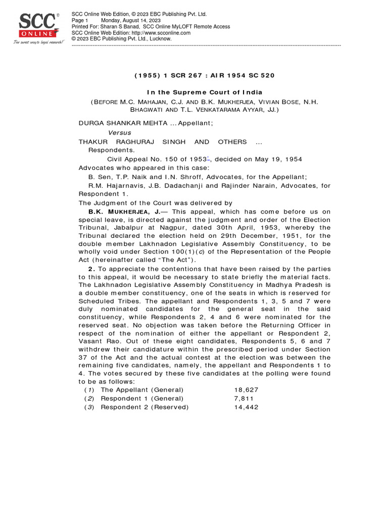 Durga Shankar case | PDF | Tribunal | Supreme Courts