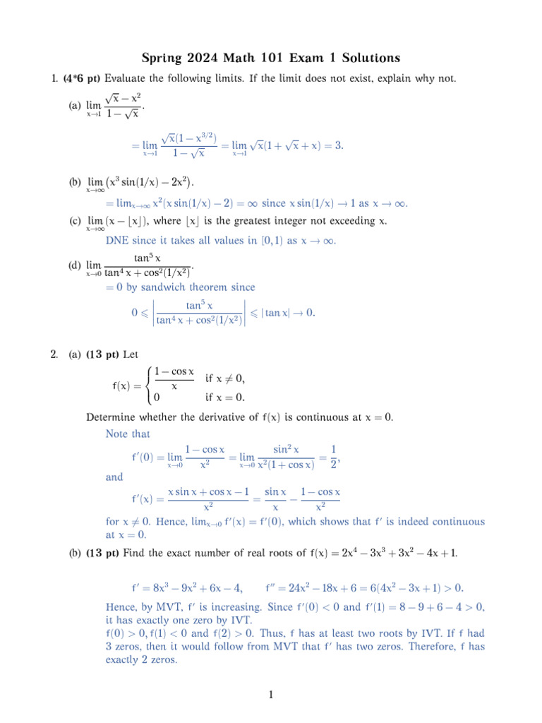 Exam 1 (2) | PDF | Square Root | Trigonometric Functions