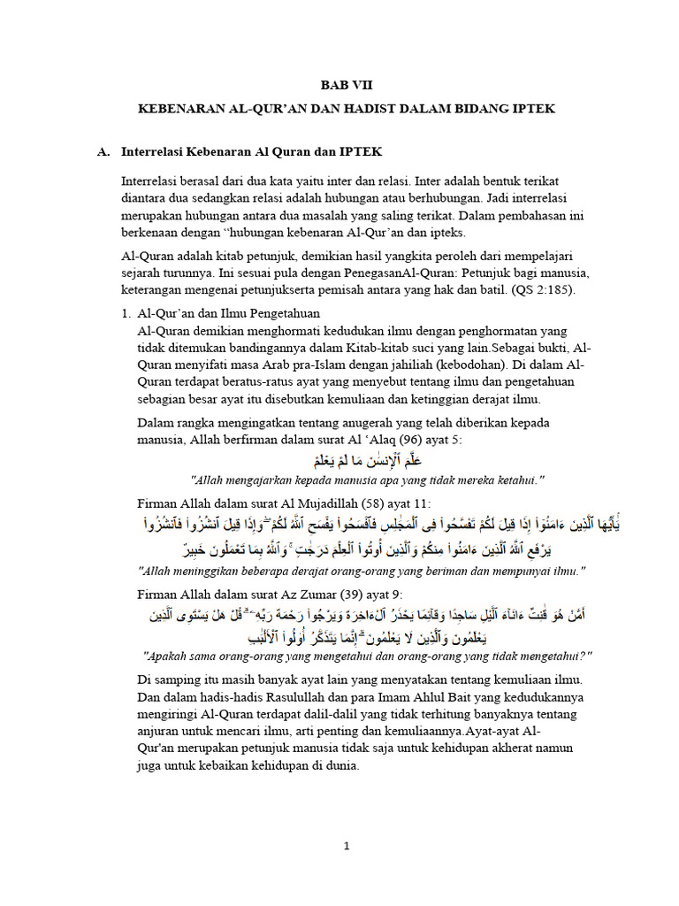 AIK IV (7) Kebenaran Alquran Dalam IPTEK | PDF