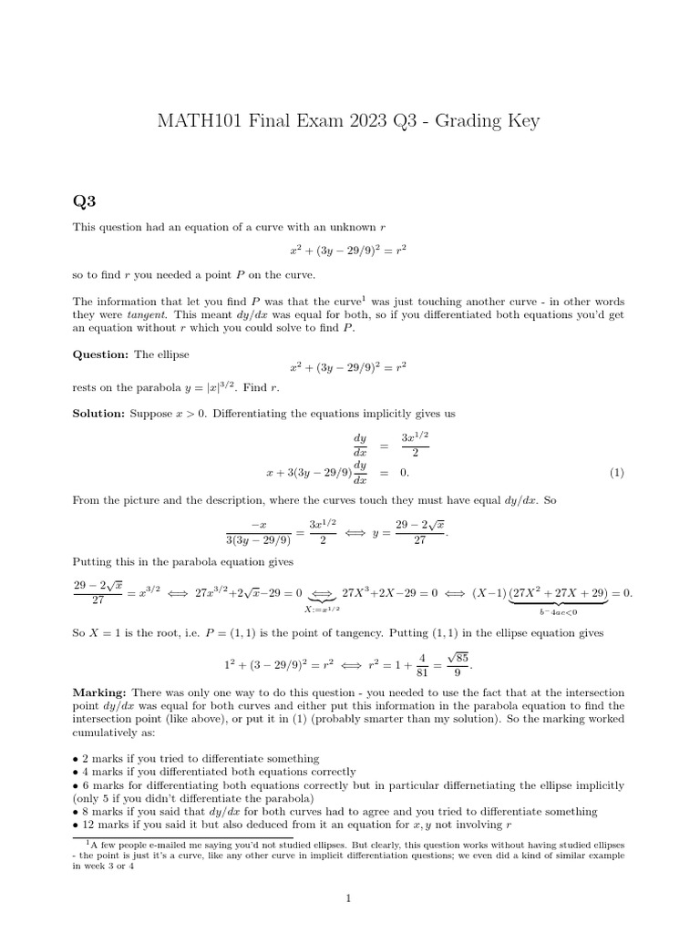 Spring 2024 Midterm1 Gradingkey | PDF | Equations | Tangent