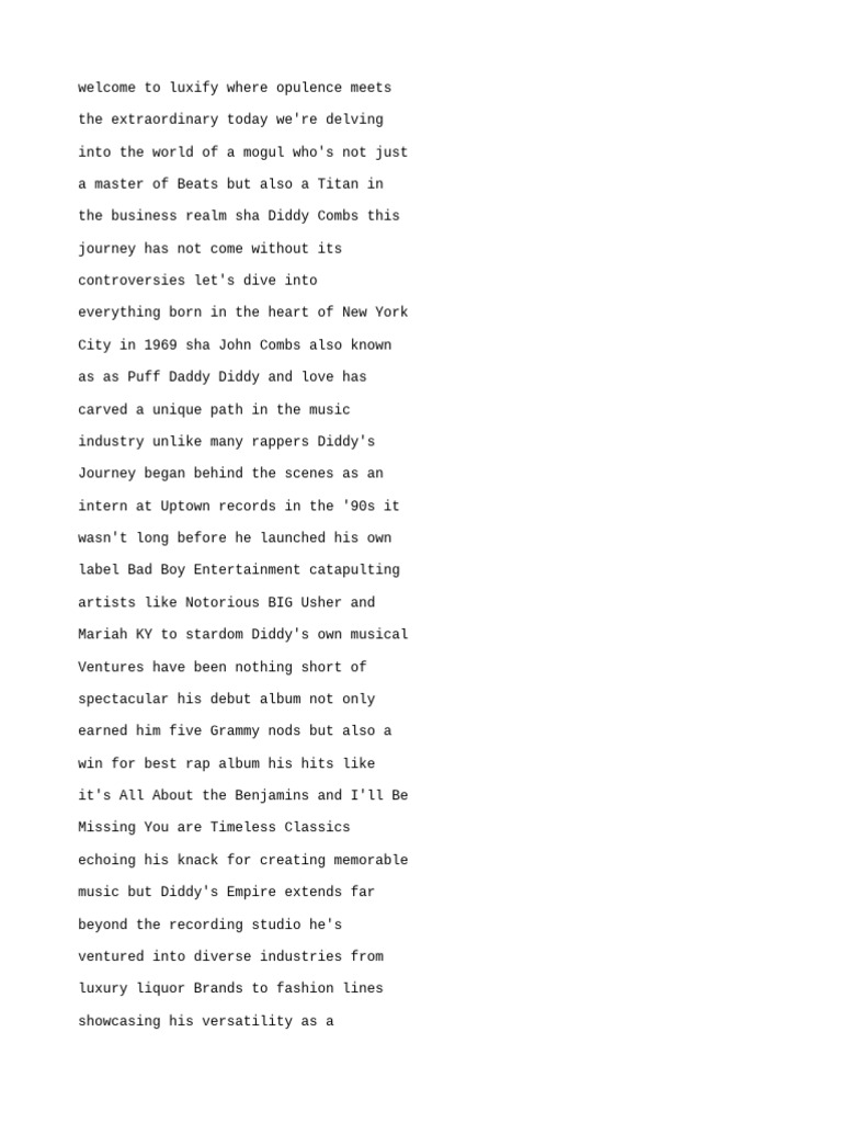 (English (Auto-Generated) ) P Diddy's Billionaire Lifestyle Exposed ...