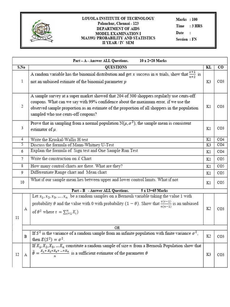 NM project AI&DS. | Download Free PDF | Estimator | Variance