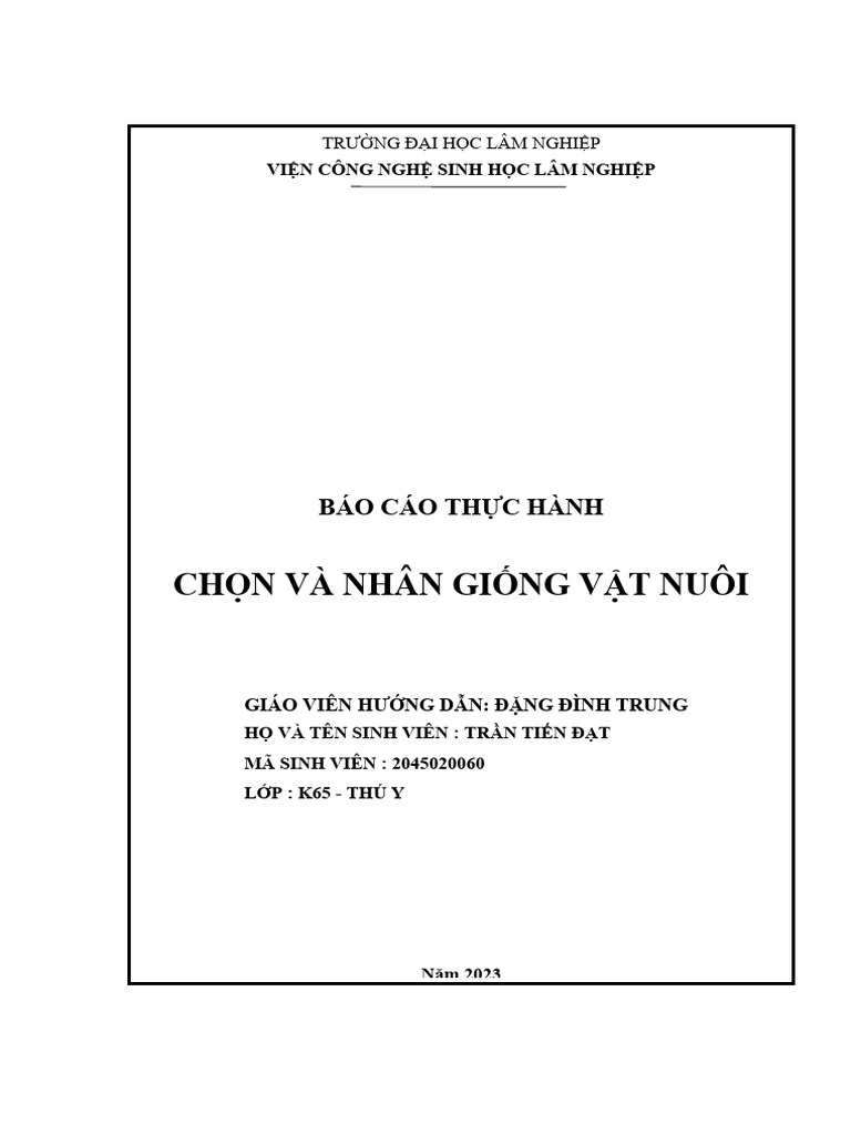 Bcth Chọn Và Nhân Giống | PDF