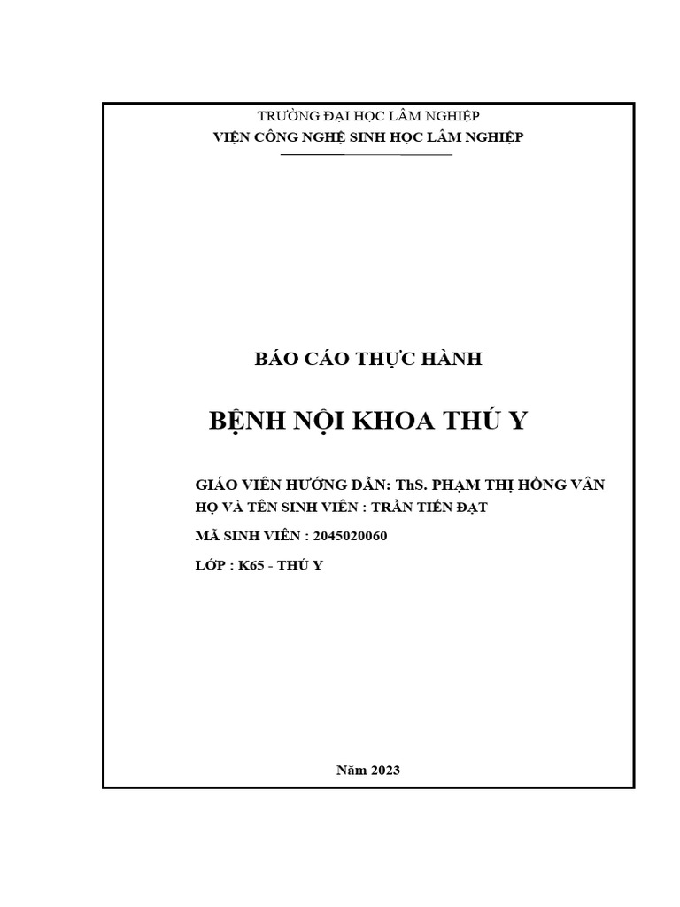 BC TH Benh N I Khoa | PDF