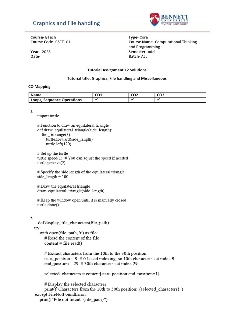 tut12_solutions | Download Free PDF | Computing | Computer Programming