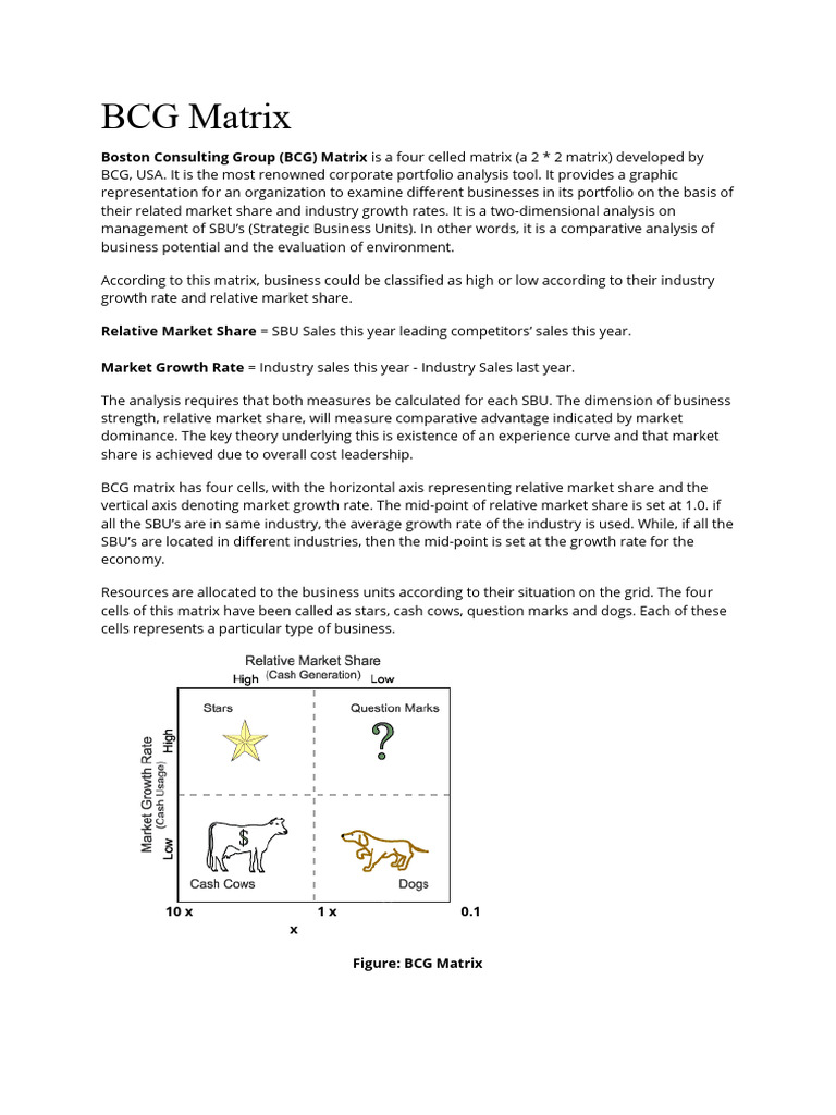 Portfolio Analysis in SM BCG Matrix | PDF | Strategic Management ...