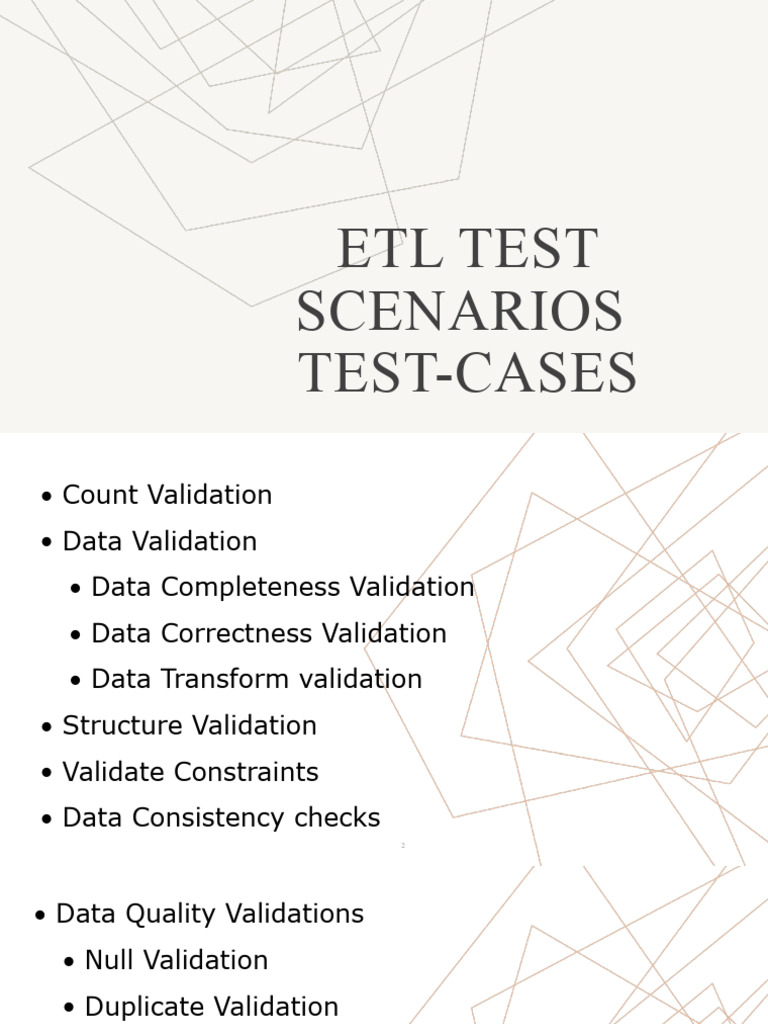 Etl Test Scenarios Pdf Business